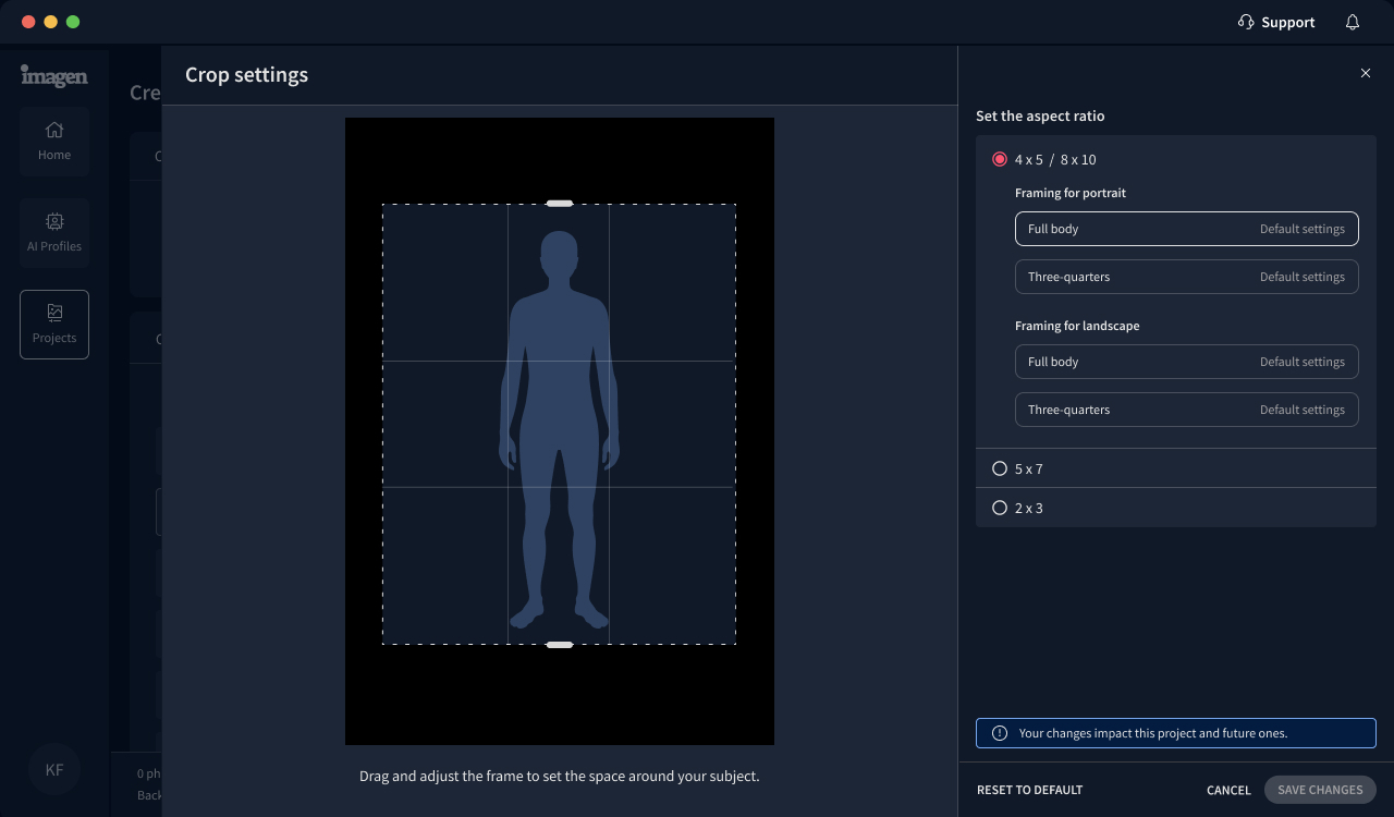 Automatic crop with our cropping AI tools – Imagen