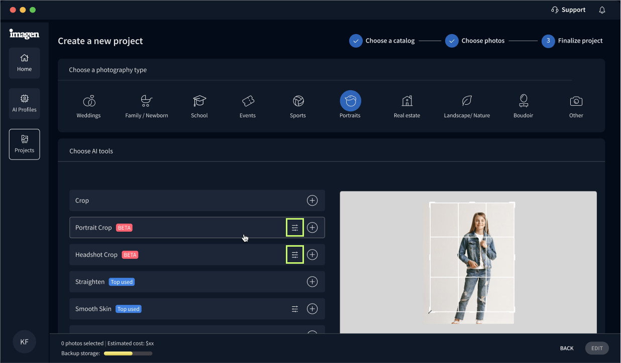 Automatic crop with our cropping AI tools – Imagen